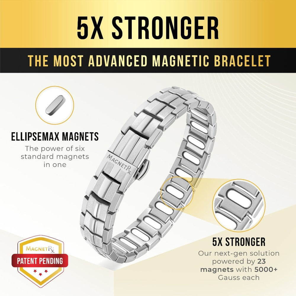 Magnetic EllipseMAX Men’s Bracelet Silver - MagnetRX