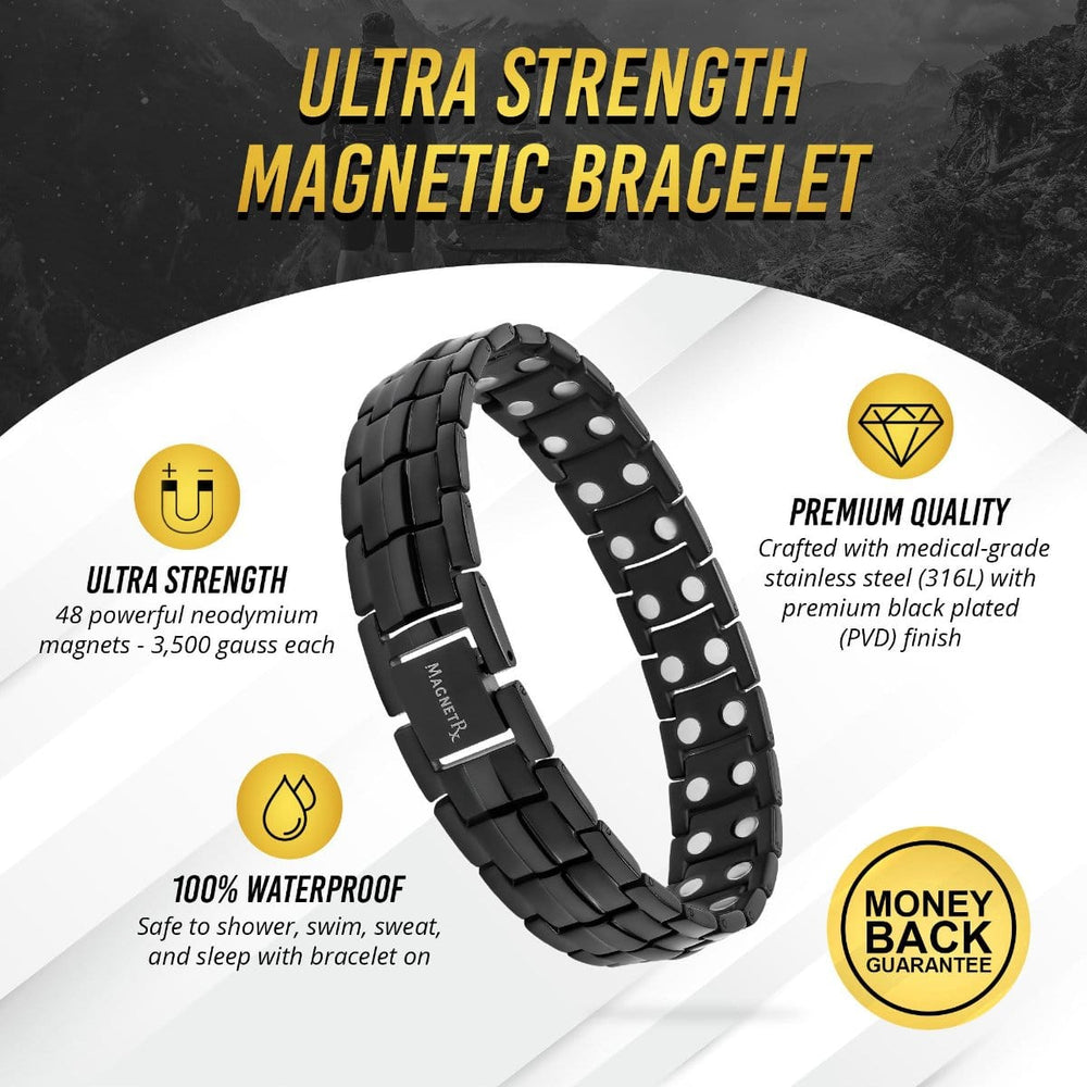 Ultra Strength Magnetic Bracelet Black | MagnetRX