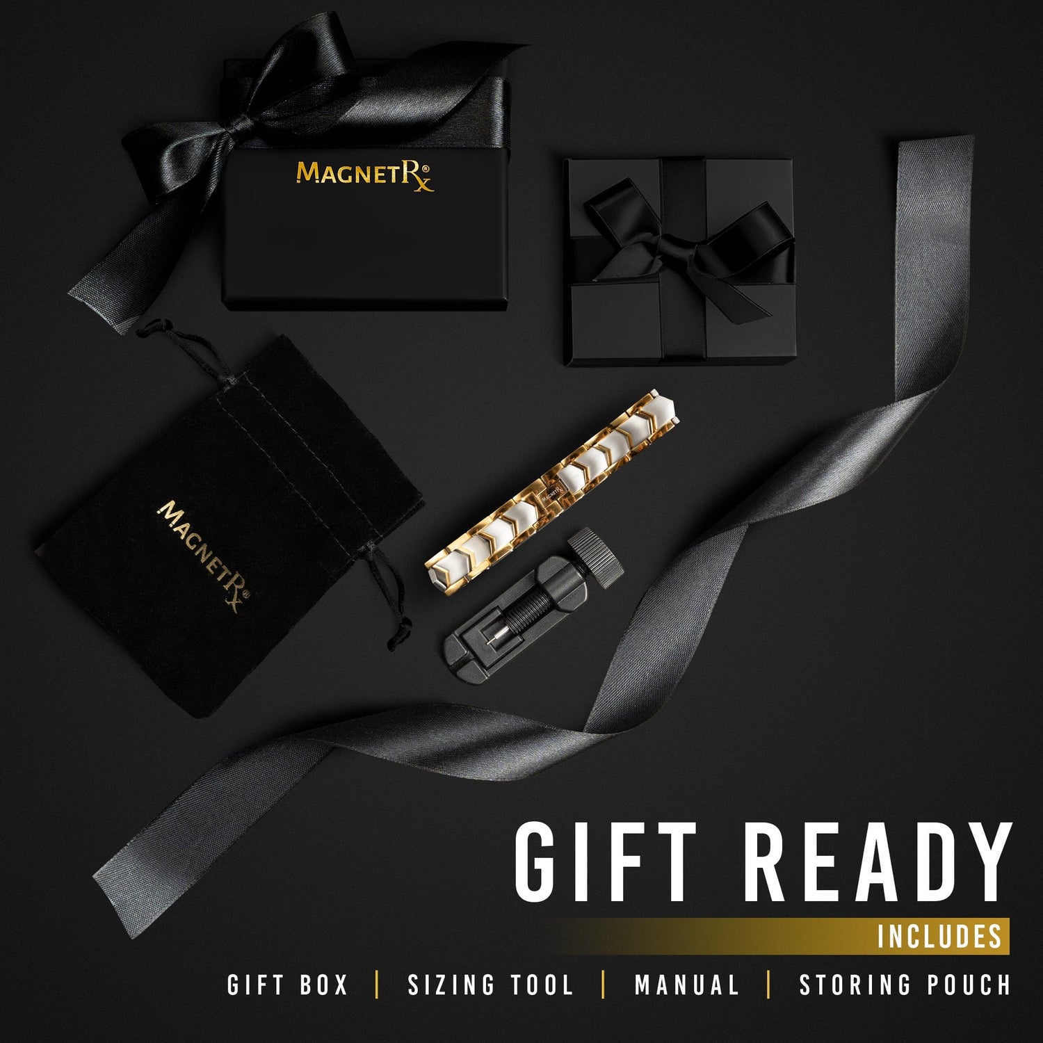 MagnetRX® Ultra Strength Silver & Gold Arrow Magnetic Bracelet