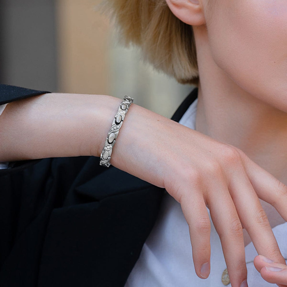 Silver Crystal XO Magnetic Bracelet Women | MagnetRX