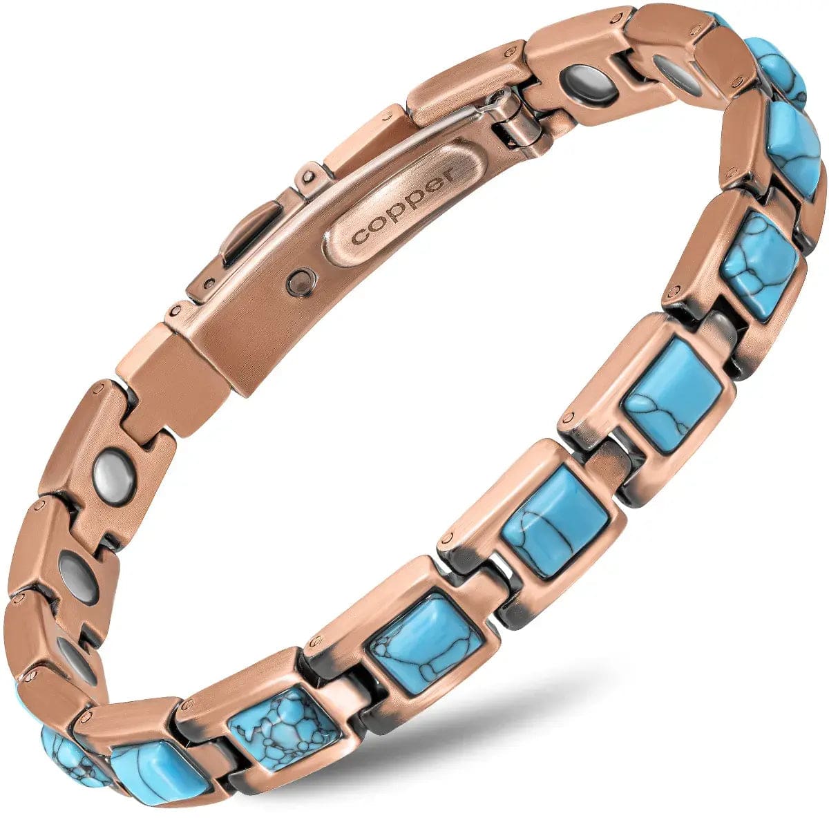 Women’s Ultra Strength Copper Bracelet Turquoise - MagnetRX