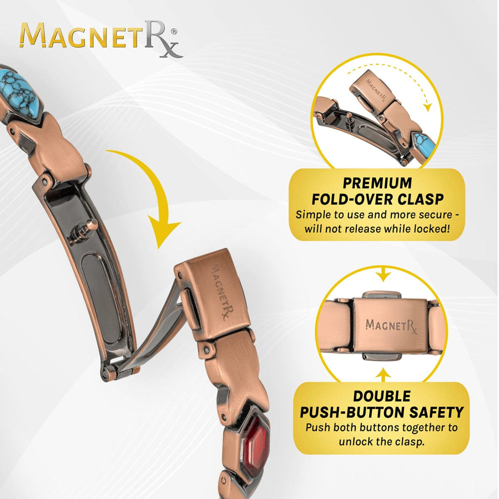 Women Ultra Strength Copper Magnetic Bracelet Mixed Stones