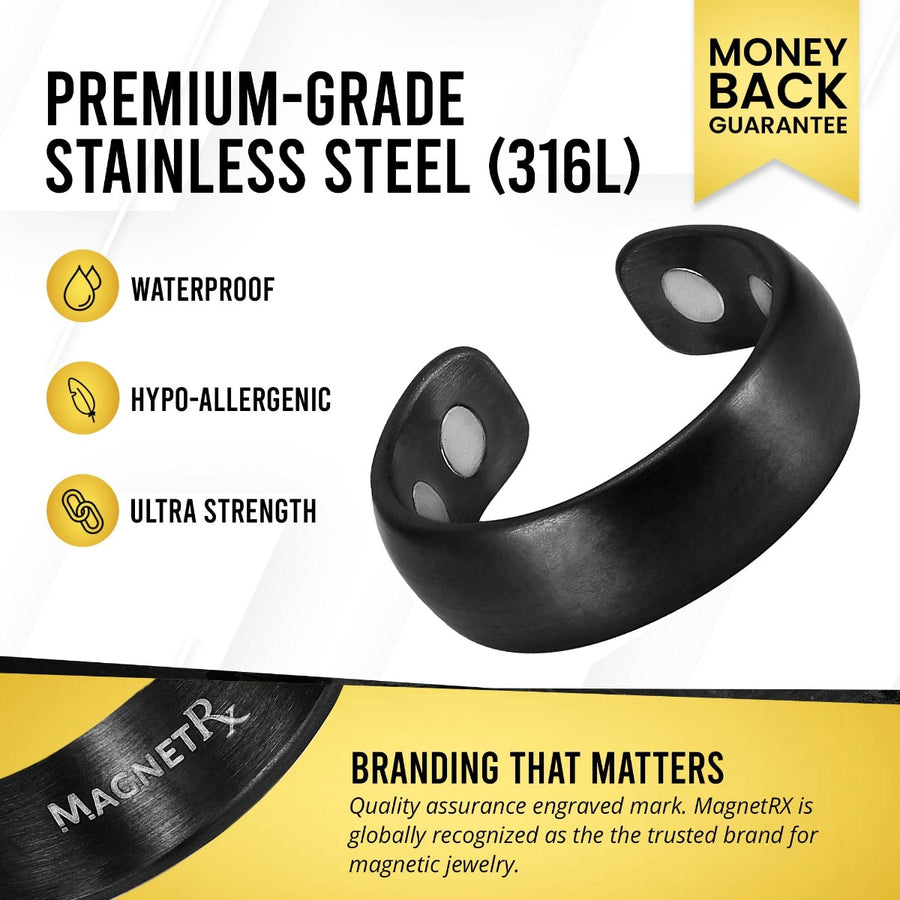 Magnetic Therapy Ring (Brushed Black) | MagnetRX