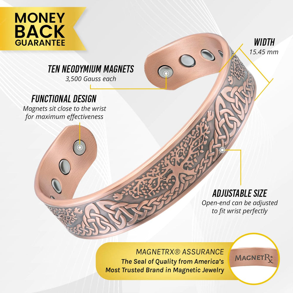 Stamped Irish Tree Magnetic Copper Bracelet Cuff