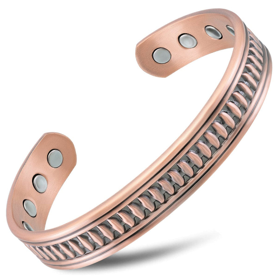 Stamped Native Magnetic Copper Bracelet Cuff for Men - MagnetRX