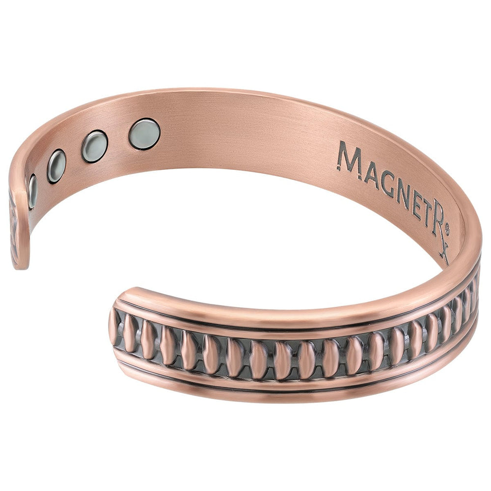 Stamped Native Magnetic Copper Bracelet Cuff for Men