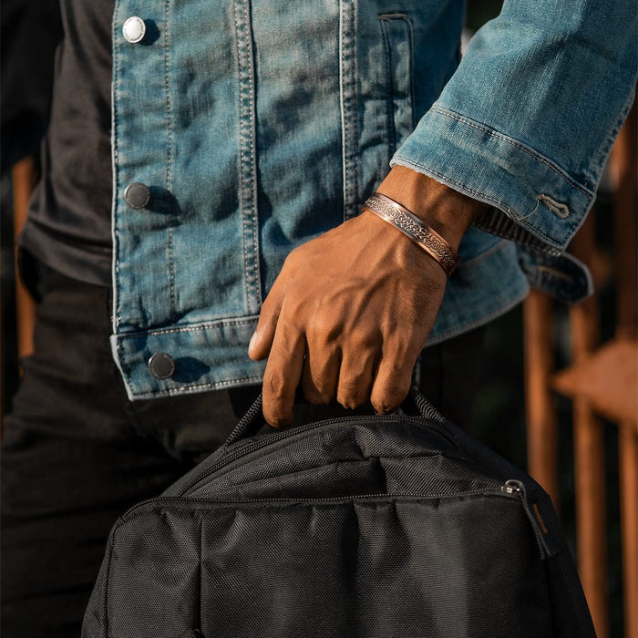 Stamped Copper Magnetic Cuff for Men | MagnetRX