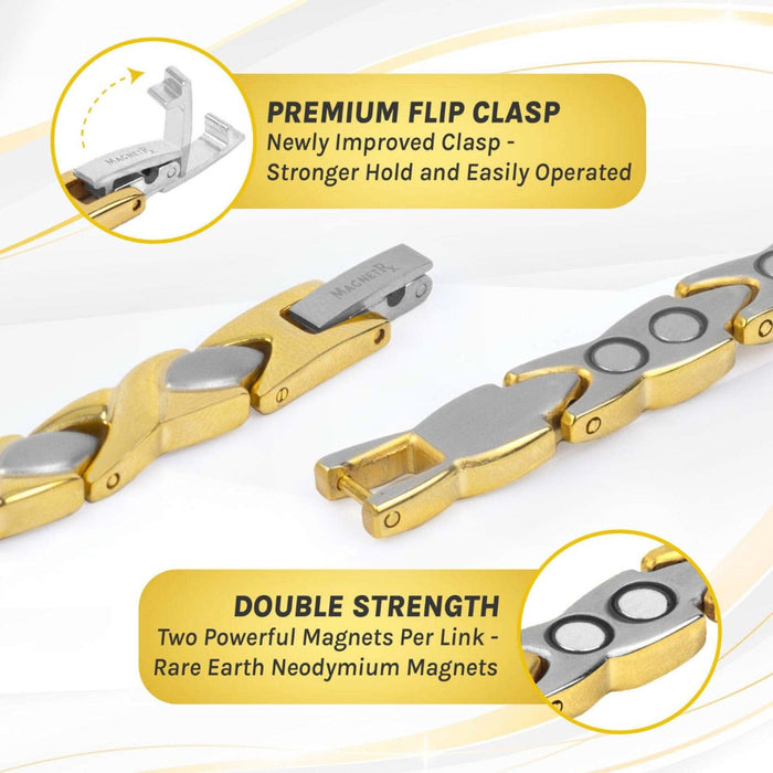 Titanium Magnetic Anklet - Gold & Silver - MagnetRX