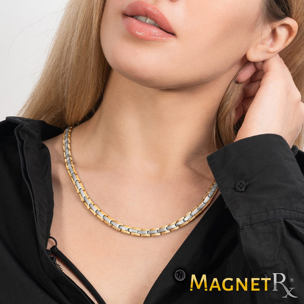 Powerful Silver & Gold Titanium Magnetic Necklace | MagnetRX